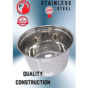 Bonka Bird Toys 800129 Stainless Steel Water/Seed Cup 32oz Cage Feed Bowl