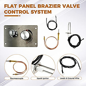 ETERMETA Fire Pit Gas Burner Flame Failure Safety Valve, Stainless Steel Control Systems Panel Kit, Including Push Button Igniter and LPG Propane Gas Control Safety Valve Replacement Kit