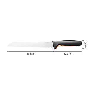 Fiskars Bread Knife, Functional Form, Total Length: 34 cm, Japanese Stainless Steel/Plastic, 1057538