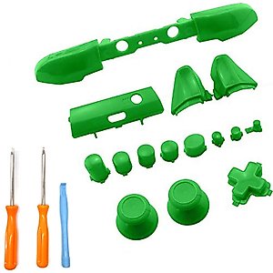 DeHasion Replacement Bumper Triggers Full Button Dpad RT LT RB LB ABXY Guide Buttons /T6 T8 Screwdrivers Compatible with Xbox One Slim/Xbox One S Controller Gamepad Repair Parts (Clear)