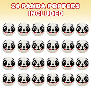 ArtCreativity Panda Poppers, Pack of 24, Pop-Up Half Ball Toys, Old School Retro 90s Toys for Kids, Birthday Party Favors, Goodie Bag Fillers for Boys and Girls