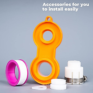 Skylarlife Sink Pure Water Faucet Mount Filters Remove Rust Dirt and Impurities Stainless Steel 360 Degree Rotatable Anti-Splash High Pressure Faucet with 6 Filters