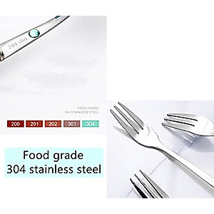 Cute Cat Coffee Spoon and Fork Set, Ceramic Stainless Steel Cat Dessert spoon Drink Spoons Fruit Fork, 5.7/7.2 Inch (5.7 inch, White&Black(Spoon+Fork Set A))