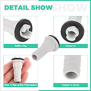 4Pcs 0.6 Inch 15mm Air Conditioner Drain Hose Connector Straight Fitting Window AC Drain Adapter with Rubber Ring