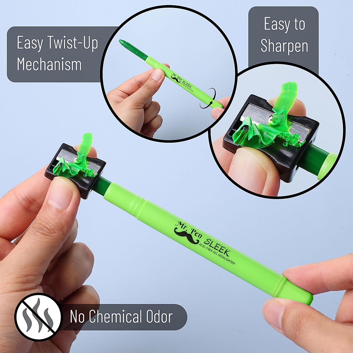 Mr. Pen No Bleed Gel Highlighter, Bible Highlighters, Green, Pack of 4