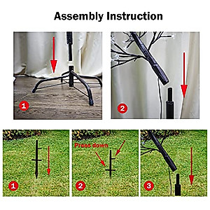 FUCHSUN Solar Blossom Tree 6 FT Garden Led Tree Light with 200 Flowers Outdoor Pathway Light Tall Artificial Tree for Spring Decoration (Purple)