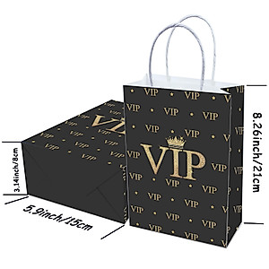 Tyndallrays 16 Pieces VIP Goodie Bags for VIP Birthday Party Supplies,VIP Gift Snacks Treat Candy Party Favors Bags with Handles for Kids Adults Hollywood Movie Theme Party Decorations