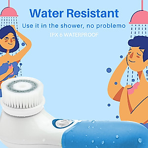 LAVO Facial Cleansing Brush - Electric Spin Scrubber and Exfoliator for Face - Scrub Skin - Exfoliating Cleanser