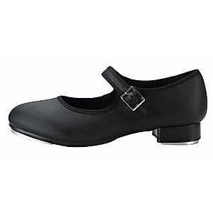 Linodes Unisex PU Leather Easy Strap Tap Shoe Dance Shoes for Women and Men's Dance Shoes-608-1-Black-8M