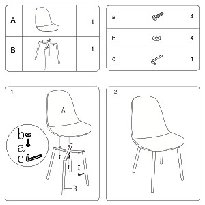 CangLong Faux Leather Dining Back Modern Side Chair for Pub Coffee Home, Set of 2, Dark Brown