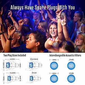 Hearprotek High Fidelity Concert Ear Plugs, Noise Reduction Music Earplugs, Hearing Protection for Musicians, Festival, DJ’s, Nightclub, Concerts, Drummers and Other Loud Events