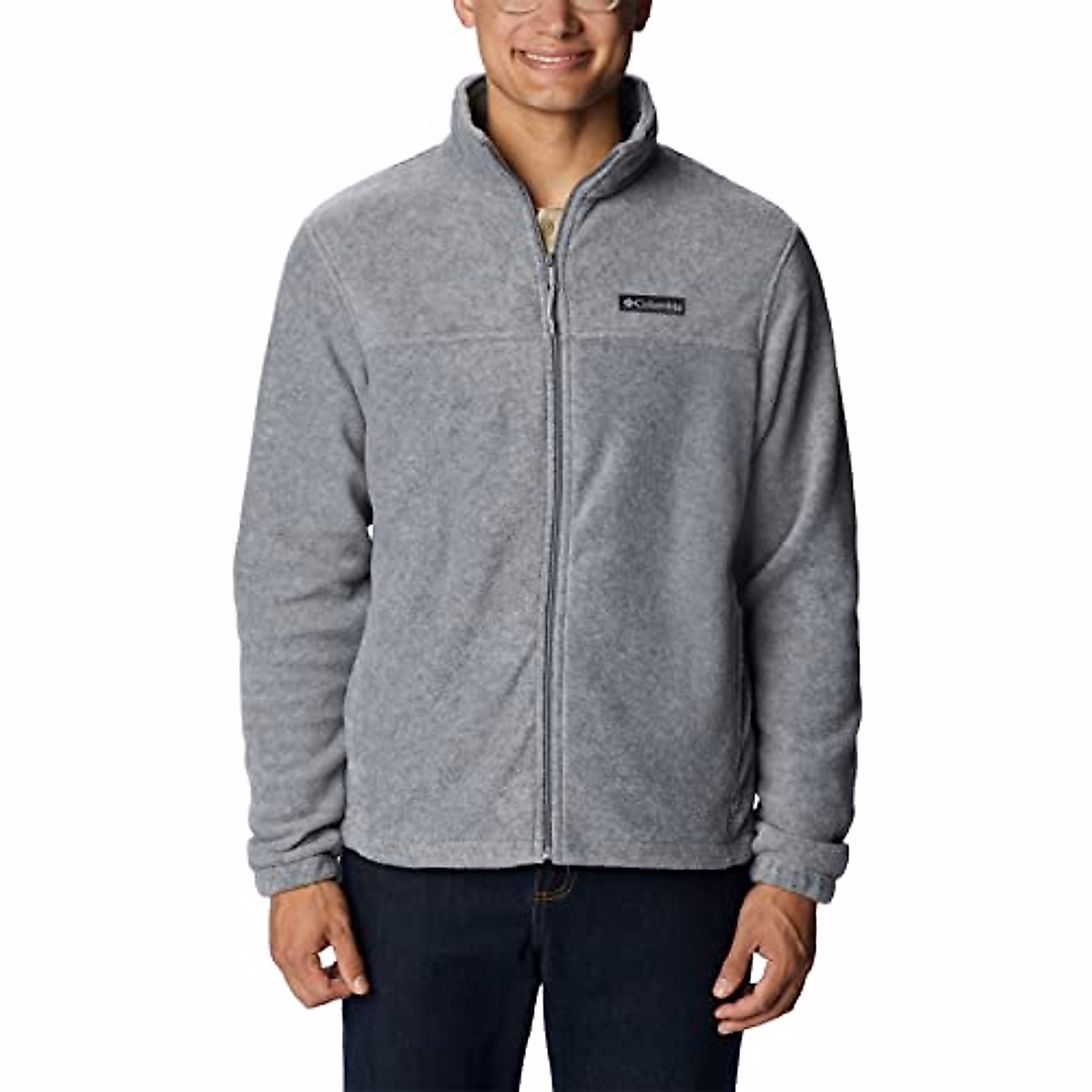 Columbia Apparel Steens Mountain 2.0 Full Zip Fleece Jacket, Light Grey Heather, Large