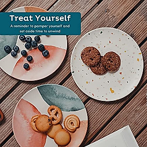 Nook Theory 4-Pack Bamboo Fiber Dinner Plates - Bamboo Plates Reusable, Unbreakable Plates, Food-Grade, Dishwasher Safe Plates - Kids Plates, Toddler Plates for Home, Outdoor (Celebration)