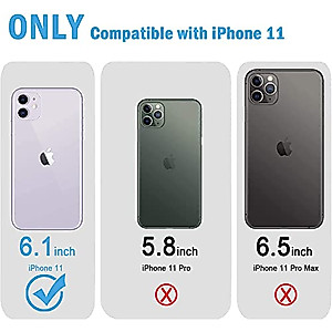 NGB Compatible with iPhone 11 Case with Tempered Glass Screen Protector, Ring Holder/Wrist Strap, Girls Women Liquid Bling Sparkle Floating Glitter Cute Phone Case (Pink/Aqua)