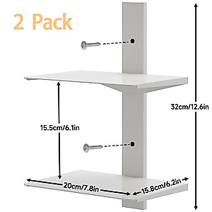 FWYH Book Shelf for Wall, Invisible Book Shelf Floating Wall Mounted, 4 Tier Heavy Duty Metal Book Organizers on Wall for Living Room, Bedroom, Office, White (2 Pack)