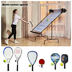 Ksports Tennis Rebounder Net – Multi Racket Sports Trainer for Tennis, Pickleball, Padel, Squash & Racquetball – Quick Assembly, Portable with Carry Bag (Blue, Regular)