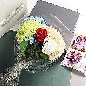 Borningfire Clear Wrap Cellophane 31.5 In x 100 Ft Folded in Half on 16" Roll, Clear Cellophane Wrapping Paper for Gift Baskets Arts Crafts Flowers Treats Christmas Holiday Party Decorations