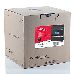 Pyramid™ 3700 Heavy-Duty Time Clock & Document Stamp, Black