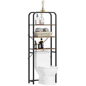 SogesPower 4-Tier Over The Toilet Storage Rack 68 inch Freestanding Bathroom Storage Shelf, Bathroom Organizer Over Toilet, Space Saver Bathroom Shelf, Bathroom Organization,Brown