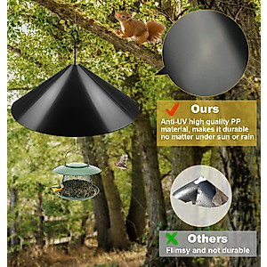 Queension Squirrel Baffle Wrap Guard Around Protects Hanging Bird Feeders for Outdoor Shepherd’s Hook, Save Bird Houses from Squirrels, Raccoons, and Rodents - Hang Mount 19 Inch 1pcs