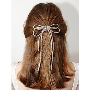 SWEETV Rhinestone Headbands & Hair Accessories Set - Sparkle Bow Crystal Hairbands, Glitter Jeweled Barrette for Women and Girls