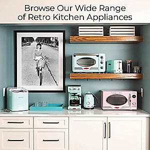 Nostalgia Retro Countertop Microwave Oven - Large 800-Watt - 0.9 cu ft - 12 Pre-Programmed Cooking Settings - Digital Clock - Kitchen Appliances - Pink