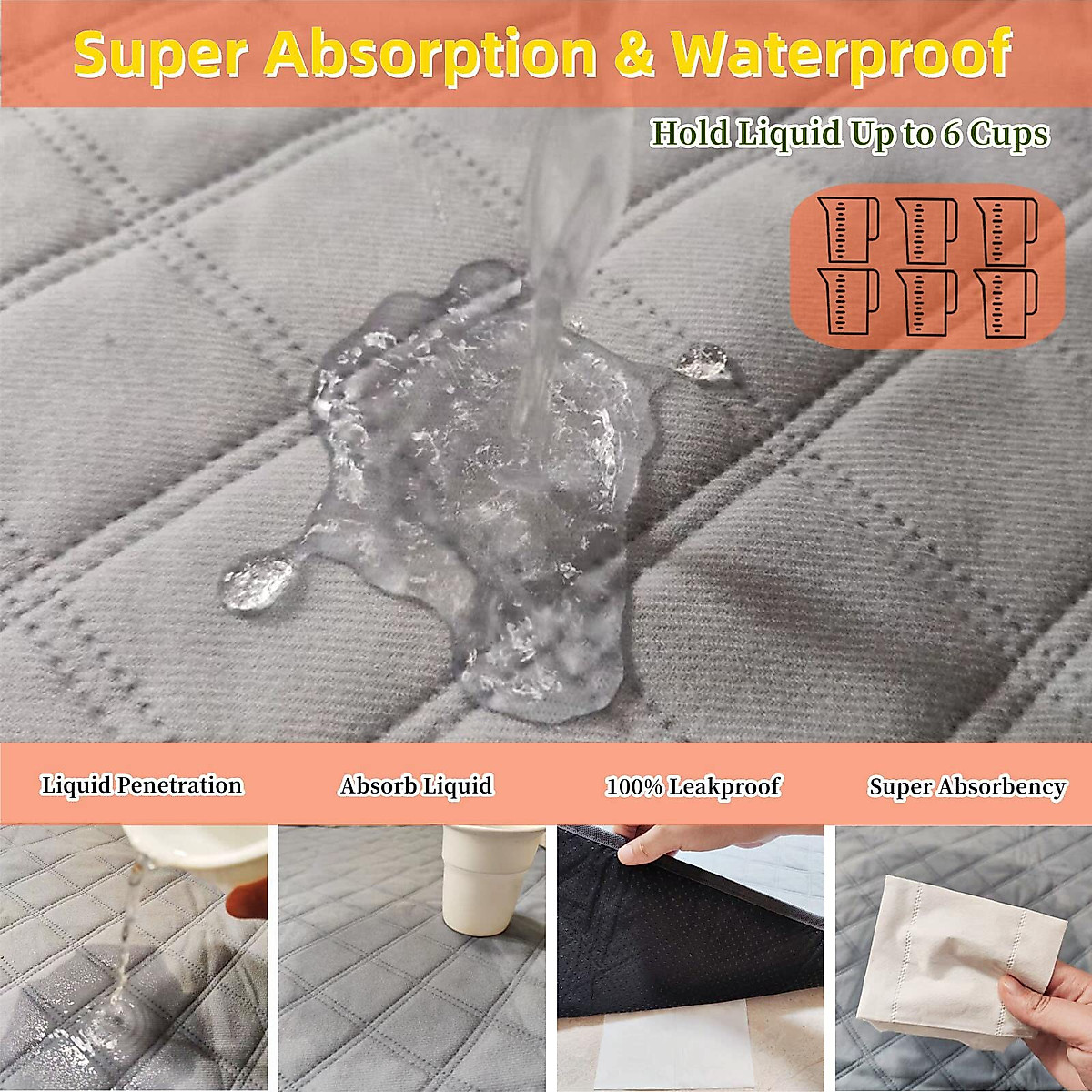 2PCS Plus 46 x 23 Inch Guinea Pig Fleece Cage Liners Washable Animals Bedding Hamster Accessories Waterproof Reusable & Anti Slip Dog Pee Pads with Great Urine Absorption for Dogs Rabbit Rat...