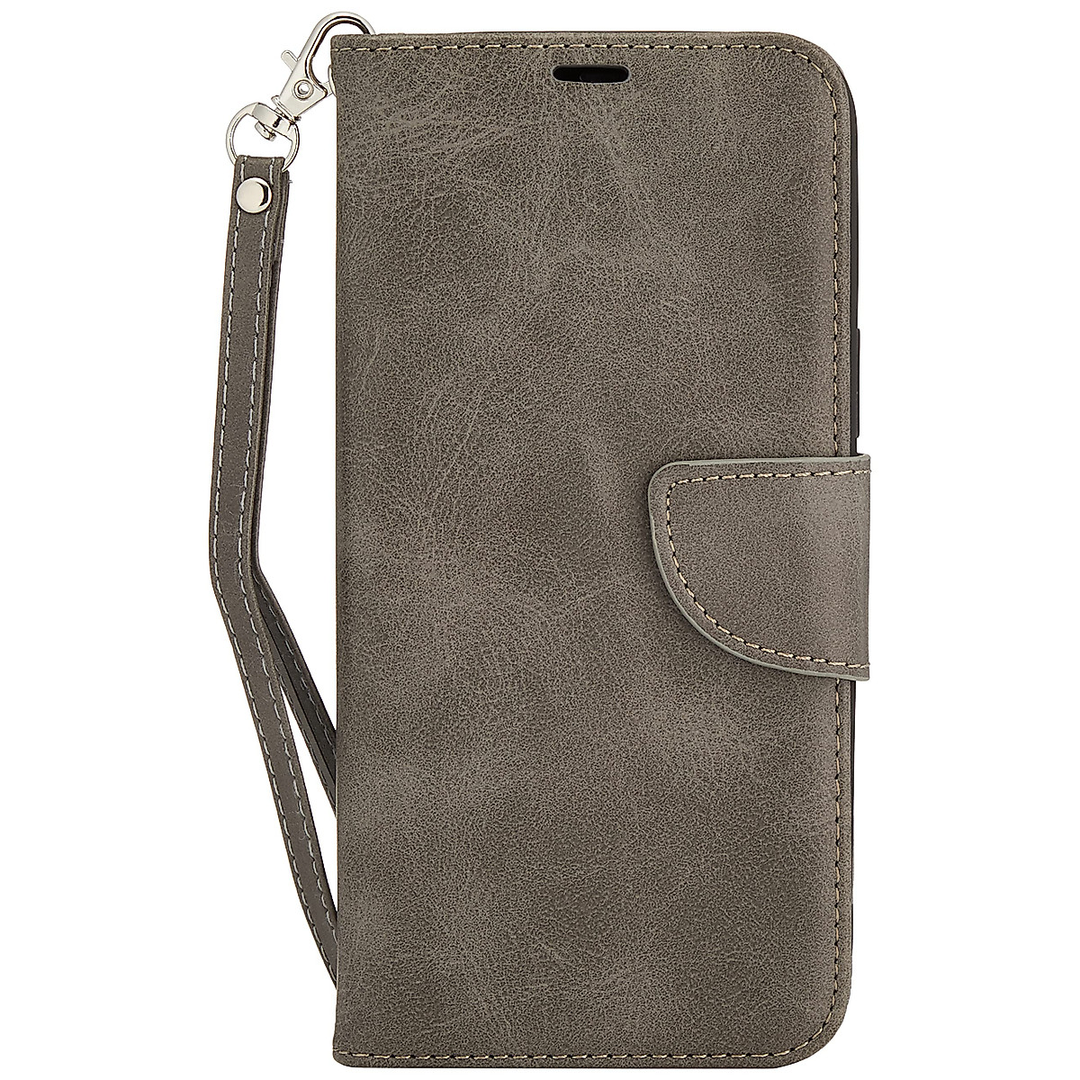 GLOW Co., Ltd. iPhone 12 Pro Max Notebook Type Case with Strap, Gray, Tempered Glass & Stylus Pen 407-2-01