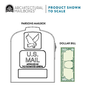 Architectural Mailboxes Parsons Plastic Post Mount Mailbox, Compatibility Code A, PL10W0AM, White, Medium Capacity, 1 Count (Pack of 1)