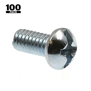 Prime-Line 9003419 Machine Screw, Round Head, Slotted/Phillips Combo, #8-32 X 3/8 in, Zinc Plated Steel, Pack of 100