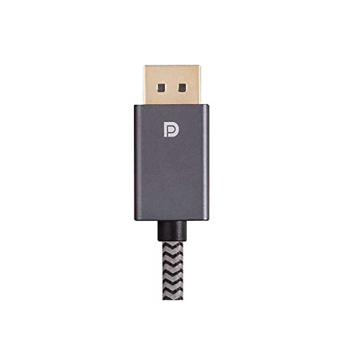 Monoprice DisplayPort 1.4 EasyPlug Nylon Braided Cable - 12 Feet - Gray | Up to 32.4 Gbps, 8K@60Hz, DPCP, HDCP, 3D Video, HBR3, DSC 1.2