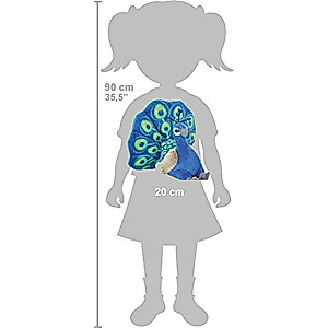 WILD REPUBLIC Peacock Plush, Stuffed Animal, Plush Toy, Kids Gifts, Cuddlekins, 8 Inches,Blue