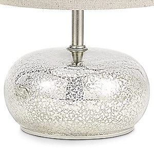 Catalina 18577-000 Modern 2-Pack Matching Mecury Glass Accent Table Lamps, 12, Classic Silver Mercury