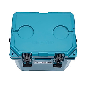 CAMP-ZERO 10L-10.6 Quart Portable Hard Cooler Ice Chest, Perfect for Drinks, Lunch, Beach, Picnics, Boating, Camping and Travel with 2 Molded-in Cup Holders and Folding Aluminum Handle
