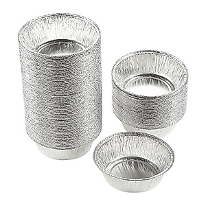 Juvale 100 Pack Mini Individual Pot Pie Pans, Round Disposable Aluminum Tins for Small Business, Catering, Baking, and Cafes (5 In)