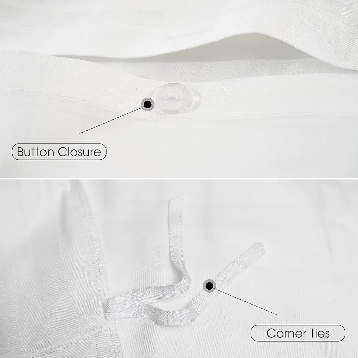 David's Home Cotton Blended Duvet Cover Set King, Ultra Soft Cozy Check Gingham Comforter Cover Set, Yarn Dyed Geometry Plaid Bedding Set 3 PCS for All Season,106"*92",Off White