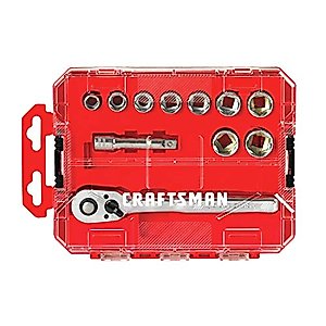 CRAFTSMAN Socket Set with Ratchet, Metric, 3/8-Inch Drive, 11-Piece Set (CMMT12027)