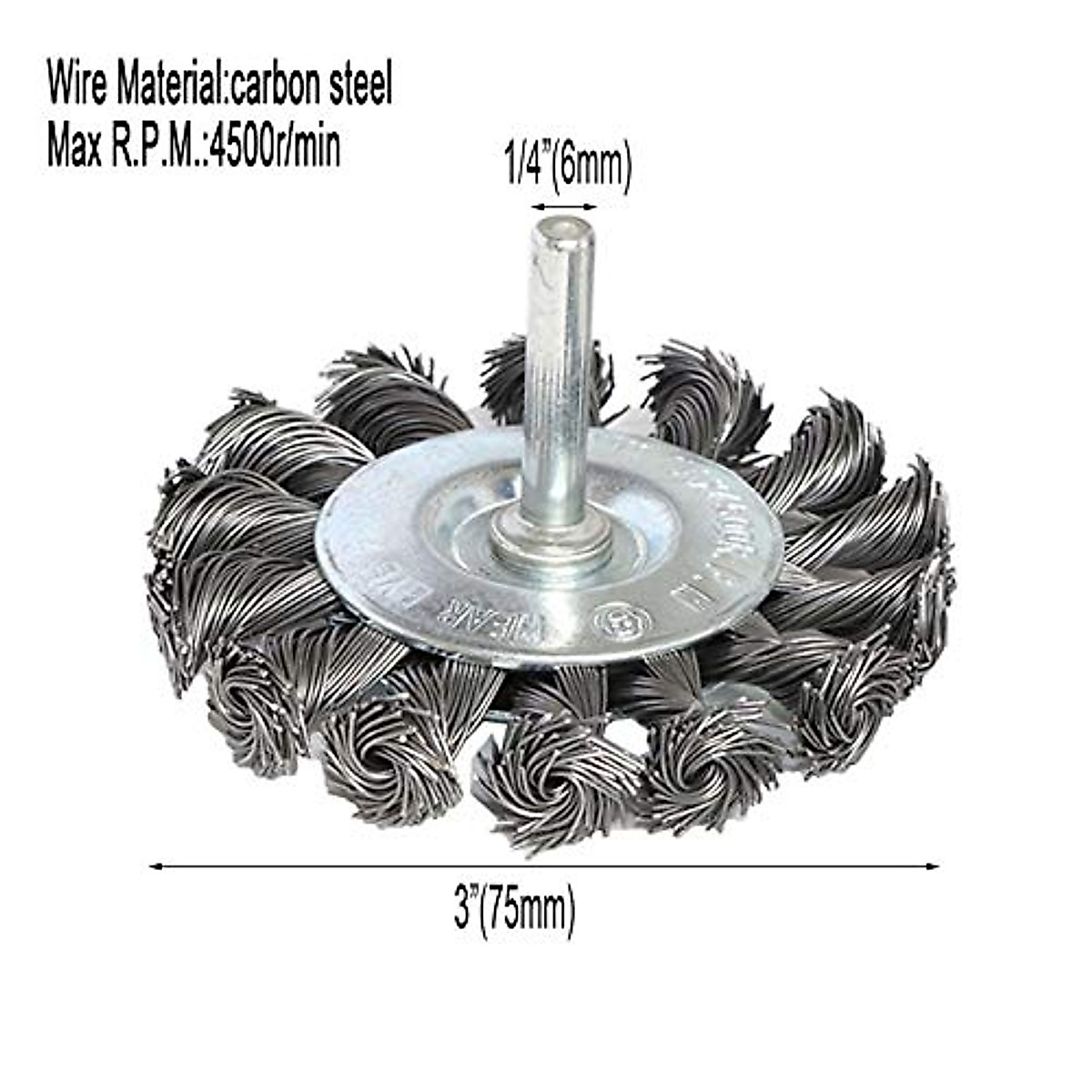 Yutnqin 3PCS 3 Inch Knotted Wire Wheel Brushes Kit for Drill with 1/4-Inch Shank,Twist Brush Set Perfect for Rust Removal, Corrosion and Paint,Wire Wheels for Power-Operated Grinders