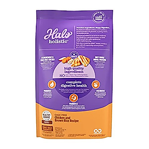 Halo Holistic Adult Dog Healthy Grains Cage-Free Chicken & Brown Rice Recipe Kibble 3.5 lb