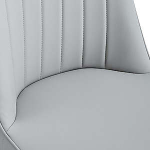 Ginxesh 5 Piece Dining Table Set,Faux Marble Dining Table Set for 4,White Imitation Marble Pattern Dinner Table and White PU Leather Upholstered Kitchen Chairs for Living Room