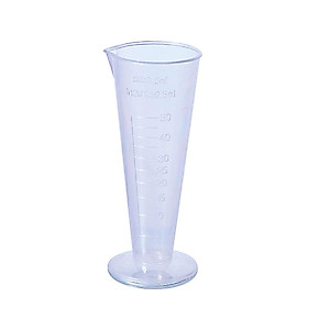 Bettomshin 3pcs 50ml Metric Plastic Conical Measuring Cup, with Pouring Spout Lab Breaks Household Baking Graduated Beaker for Measuring Flour, Sugar, Vinegar, Sauce, or Other Liquid