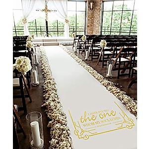 Venker Wedding Decorations Aisle Runner for Outdoor and Indoor, Gold Printing,100ft X3ft,Polyester Paper Convenient for Single Use