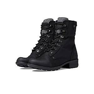 Cobb Hill Women's Brunswick Lace Mid Calf Boot, Black Nubuck/Textile Waterproof ECO, 9 Wide