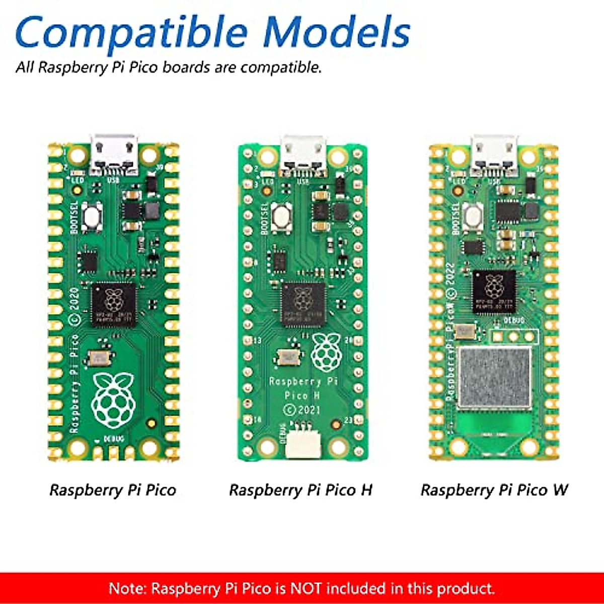 Freenove Breakout Board for Raspberry Pi Pico/Pico H/Pico W, Terminal Block Shield with Pin Header, GPIO Status LED