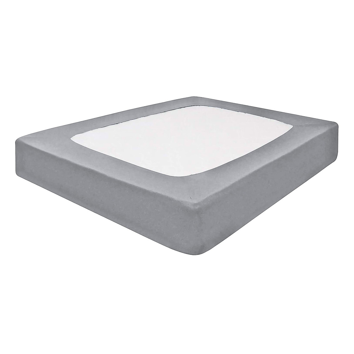 Box Spring Cover Queen Size, Elastic Fabric Wrap Around 4 Sides Bed Skirt, Ultra Soft & Wrinkle Free, Sleek Alternative Replacing Bedskirts for Hotel/Home, Fits Box Springs up to 10", Silver