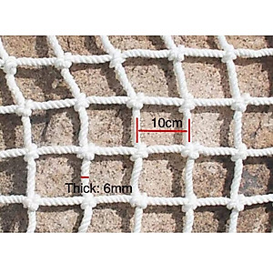 CHINLIFE White Climbing Net, Children Safety Netting Nylon Anti Falling Net for Balcony Window Deck Staircase Baby Cat Dog Protection Fence, Customizable (Color : White-10cm, Size : 2x3m(7x10ft))