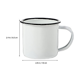 Cabilock Camping Tin Mug Camping Tea Mugs Vintage Coffee Tea Mug Drinking Mugs Cups Hot Pot Iron Water Cup Small Wine Cups for Home Office Travel Camping Picnic (White) Vintage Tea Mugs Picnic Cups
