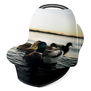 Baby Car Seat Covers Duck Animal Multi- use Breastfeeding Scarf, CarSeat Canopies for Newborn