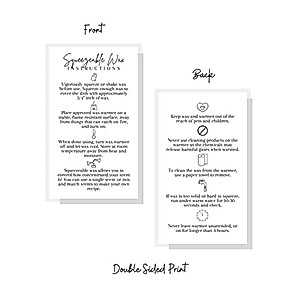 Squeezable Wax Instruction Care Cards Business Cards for Customers | 50 pk | How to Care for and use Your squeezable Scented Aroma Wax 2 x 3.5” in Meltable Wax for Plastic Squeeze Soft Tube Pouches