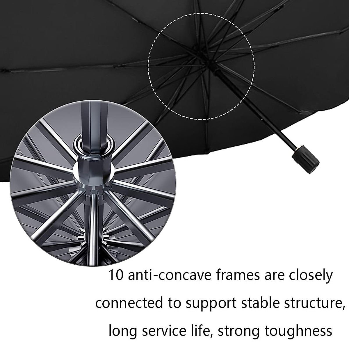 IHOTDER Cool Windshield Sun Shade Umbrella - New Titanium Silver Reflector Blocks 99% of UV Through Automotive Glass - Summer Car Essential Windshield Cover with Opening Design, 55.12*30.7*0.3inch